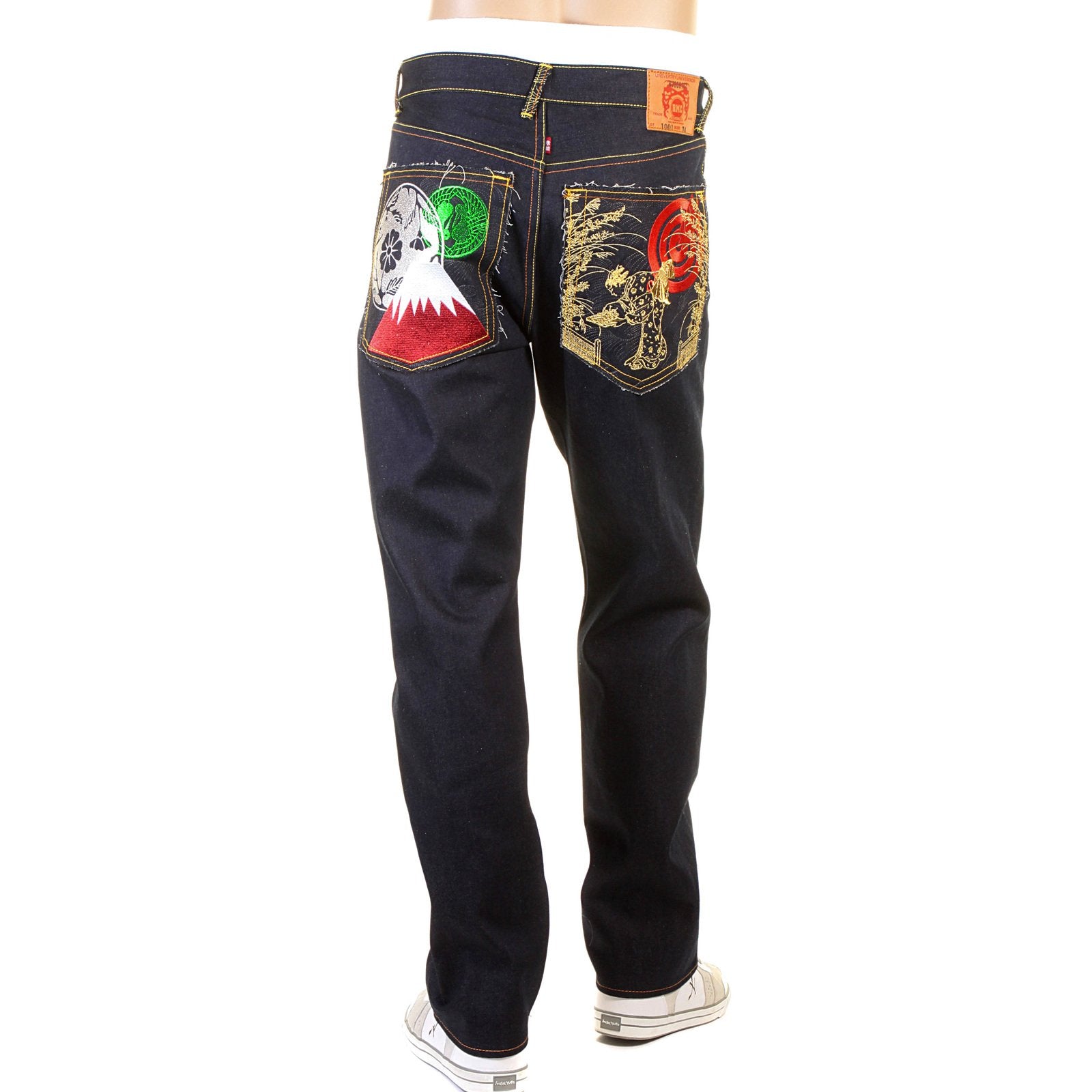 RMC RAW SELVEDGE DENIM 1001 SLIMMER CUT MODEL DARK INDIGO JEANS WITH J ...